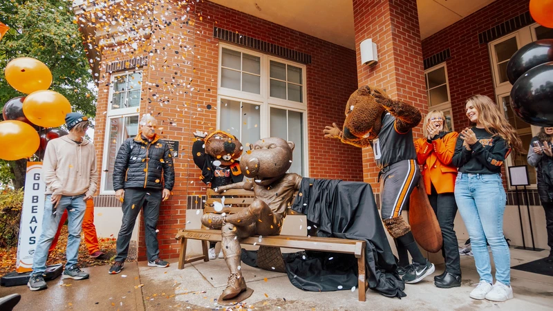 New Benny Beaver bench at the Alumni Center is available for all your ...
